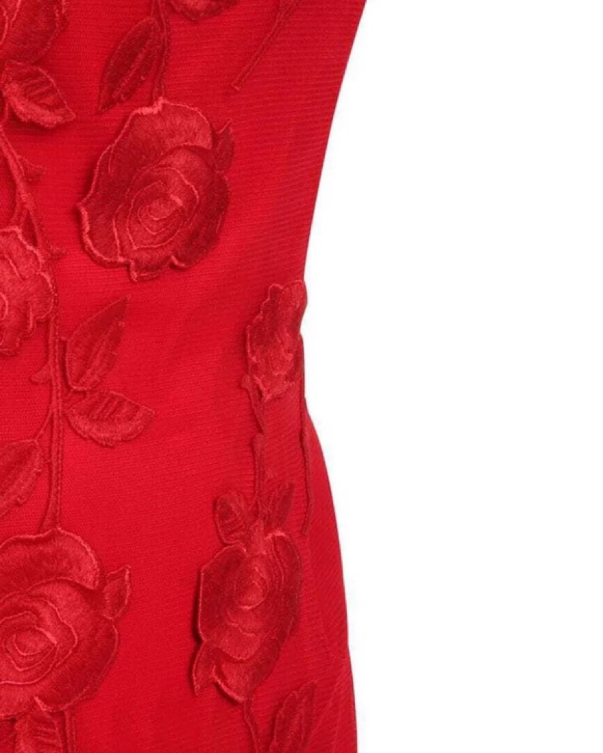 Red Rose Dress With Neck Scarf | Pickle