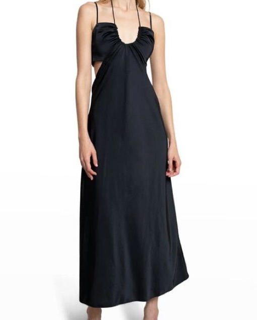 ALC Sienna Halter Neck Satin Midi Dress by ALC - Pickle