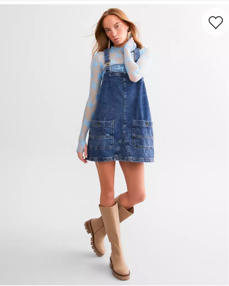 Free People Denim Overall Dress by Free People - Pickle
