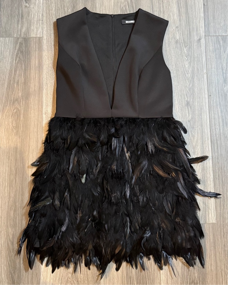 Missguided Black Feather Mini Dress by Missguided - Pickle
