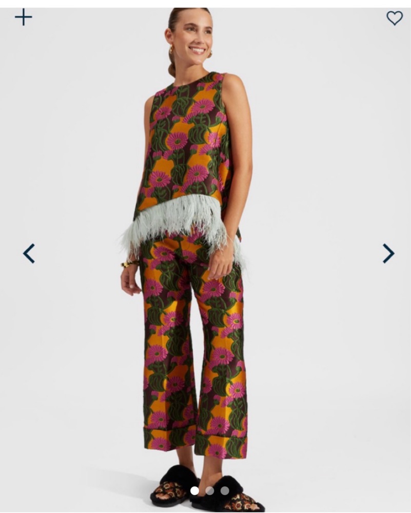 La Double J Crew Neck Feather Top by La Double J - Pickle