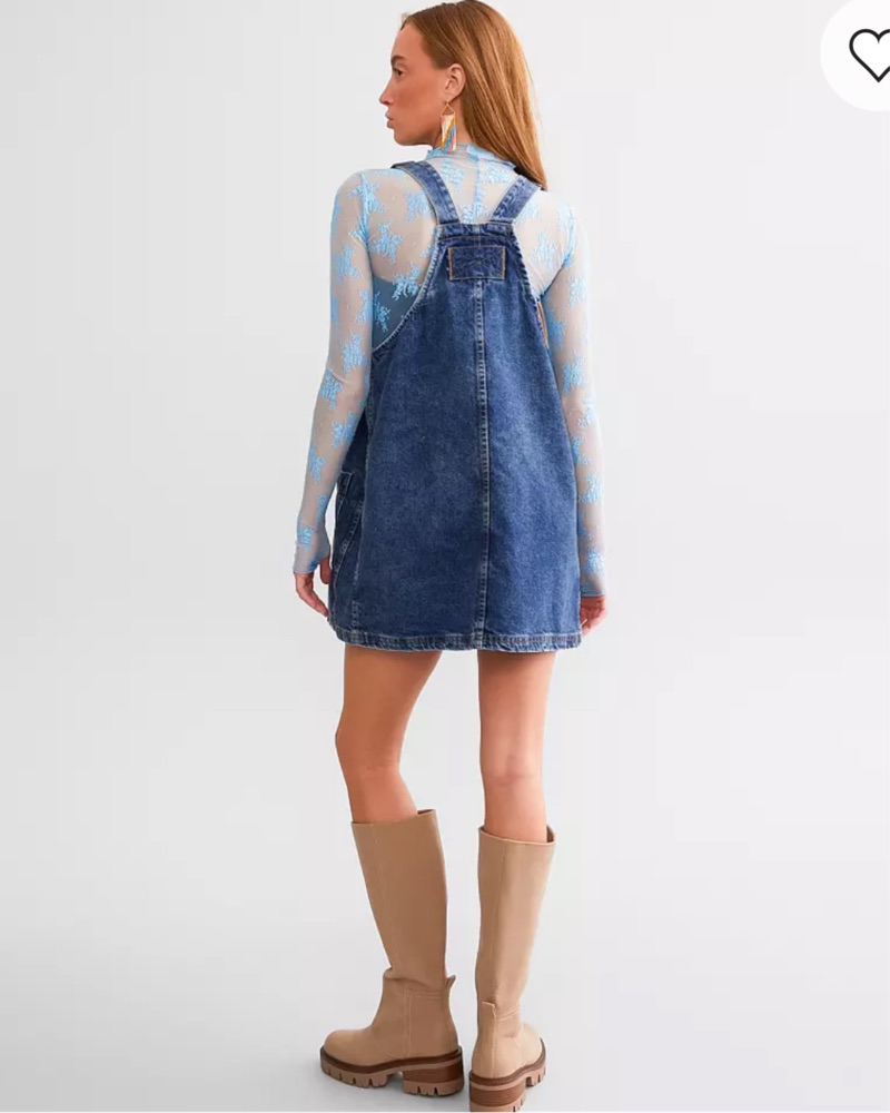Free People Denim Overall Dress by Free People - Pickle