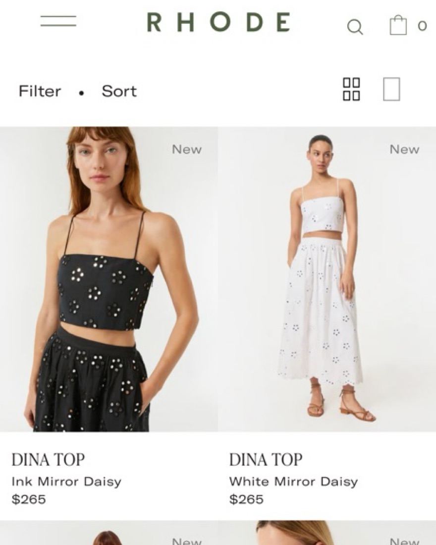 Rhode White Crop Top And skirt | Pickle