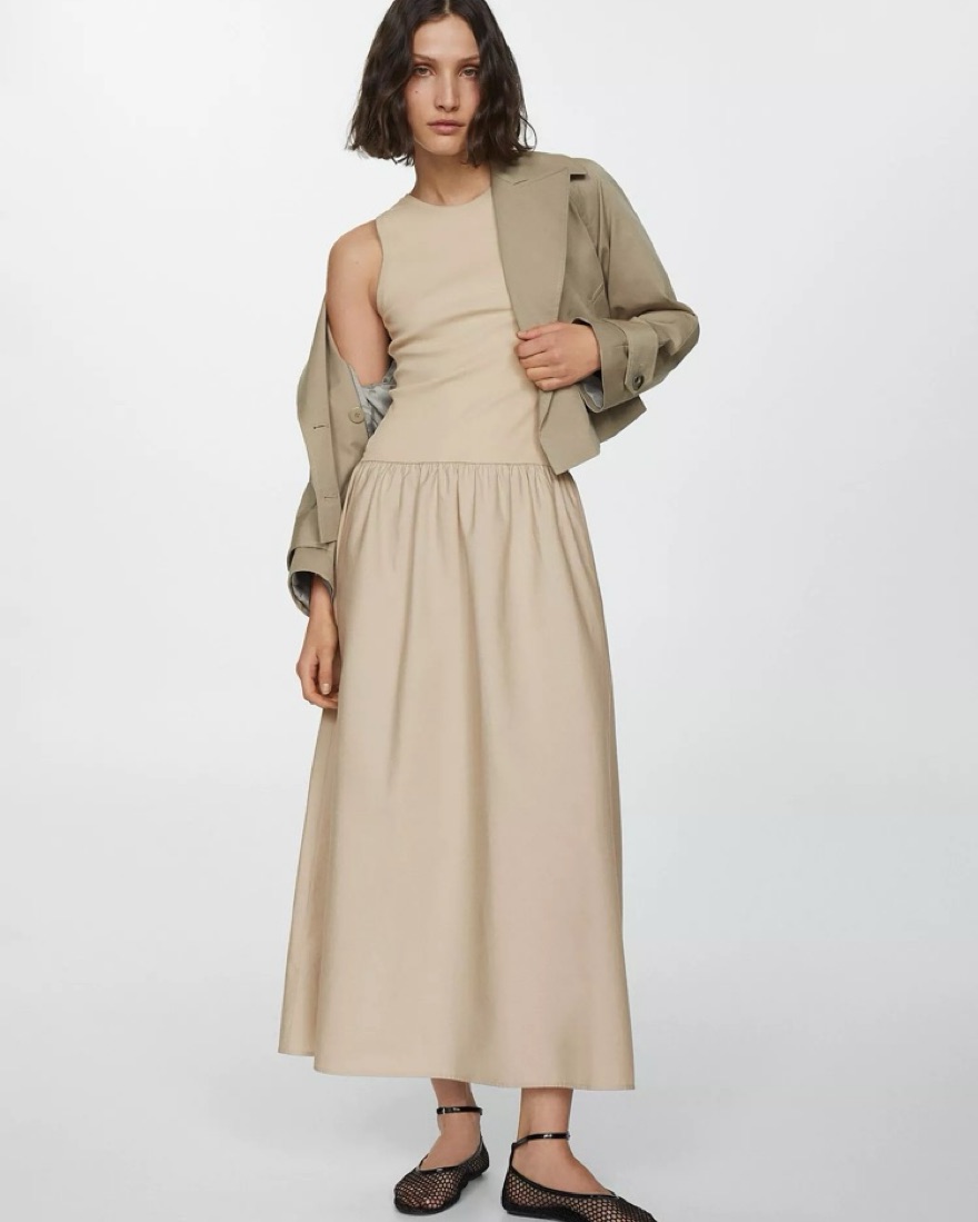 Mango Valvi Mixed Media Maxi Dress | Pickle